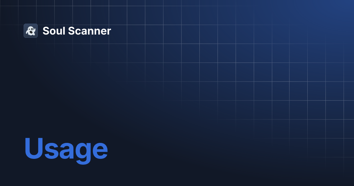 Usage | Soul Scanner